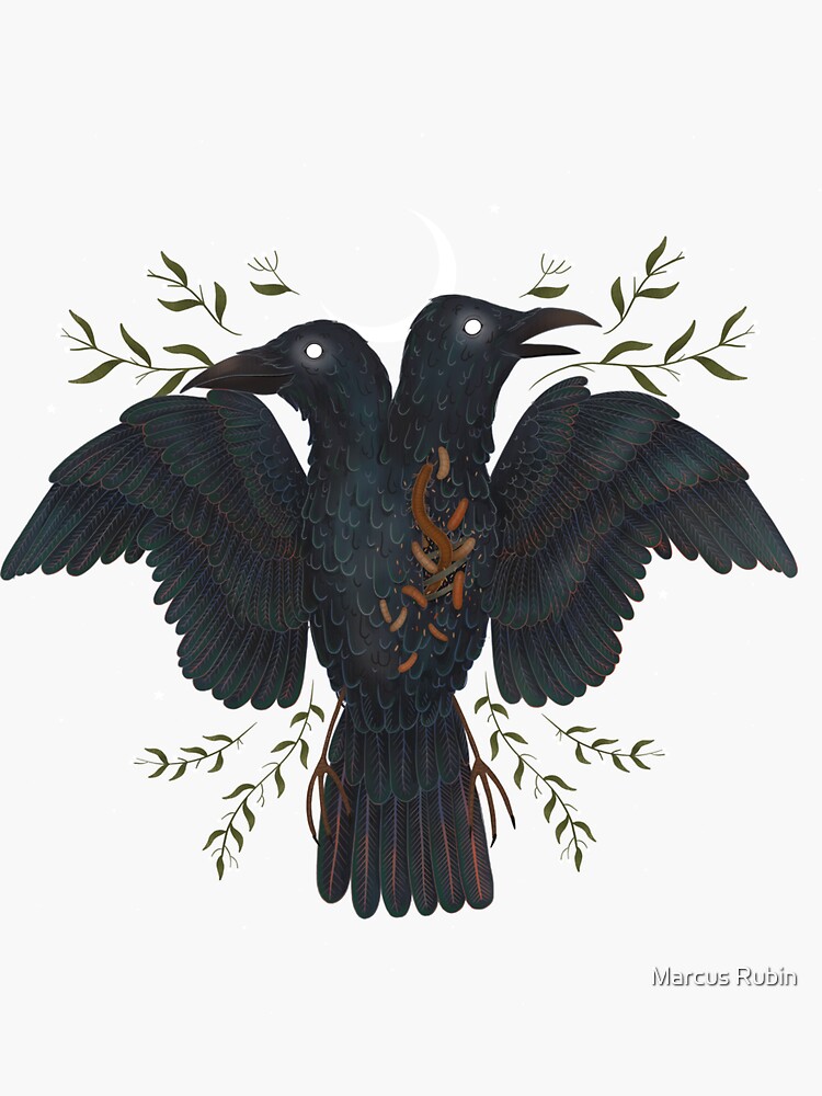 "Two headed raven" Sticker for Sale by Weirdofox | Redbubble