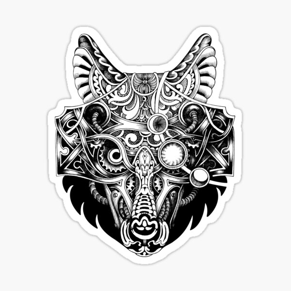 "The Biomechanical Wolf" Sticker for Sale by Ivan-Kovalevsky | Redbubble