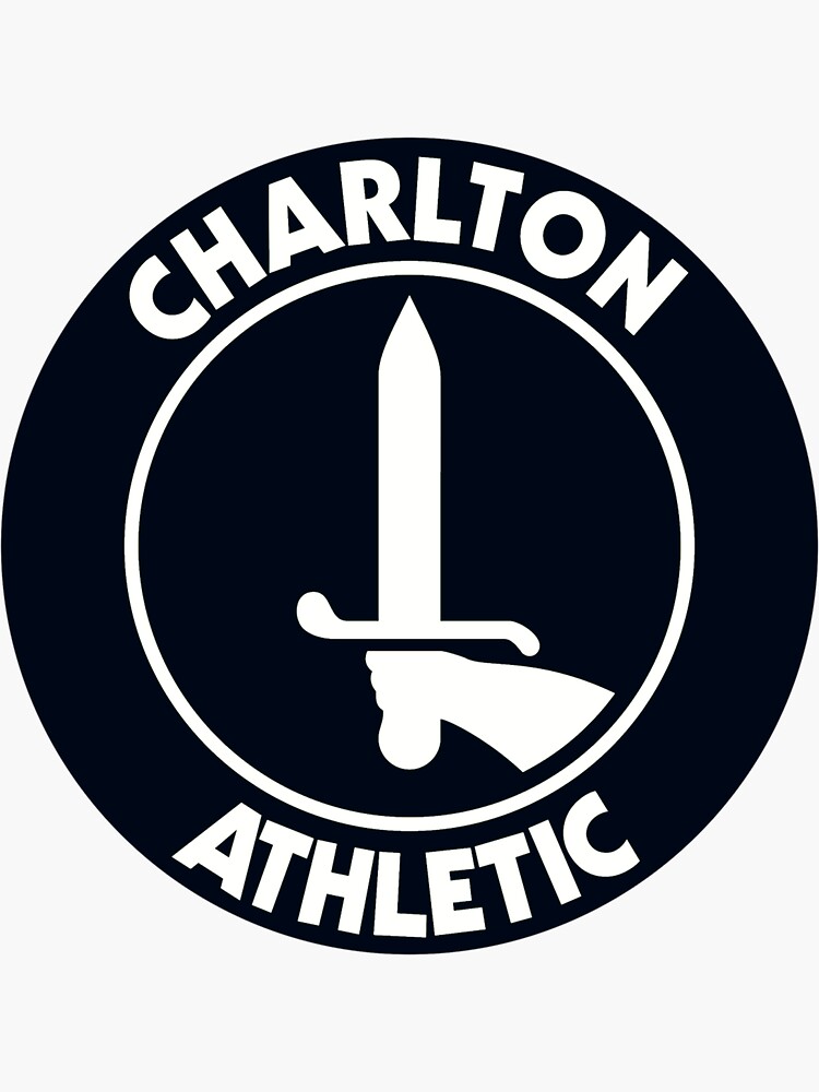 "Charlton Athletic FC Logo Black & White" Sticker for Sale by PPGoods ...