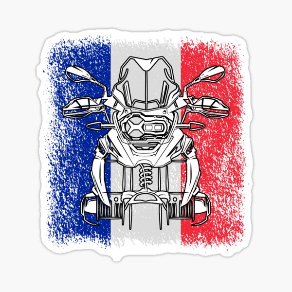 "Adventure Motorbike 1250 GS Motorcycle Rider France Flag 1200" Sticker ...