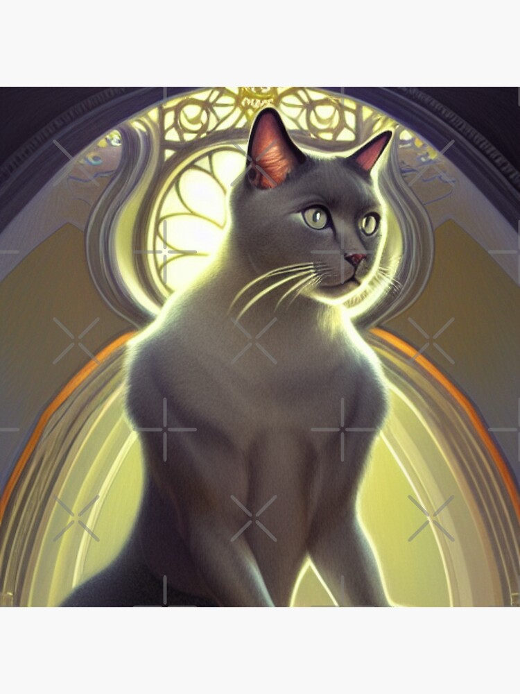 "Russian Blues The Archangel Cats" Sticker for Sale by ZenEverAI ...