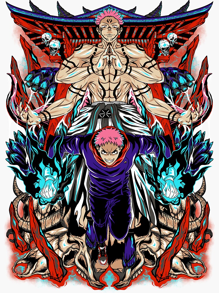 "Malevolent Shrine - Ryomen Sukuna x Yuji Itadori" Sticker for Sale by ...