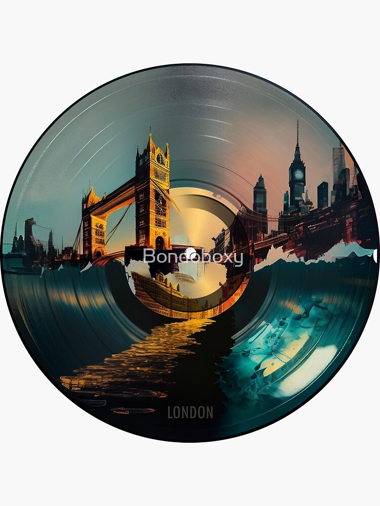 "Vinyl Record - London Bridge" Sticker for Sale by Bondoboxy | Redbubble