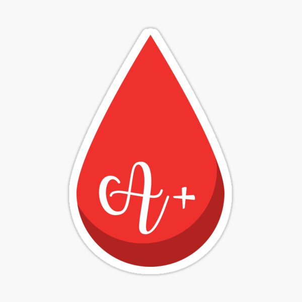 "blood group A+" Sticker for Sale by wonka-star | Redbubble