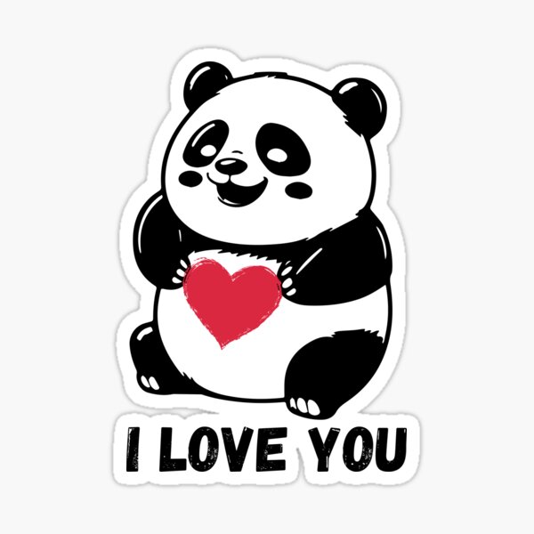 "Cute panda bear i love you" Sticker for Sale by badbug | Redbubble