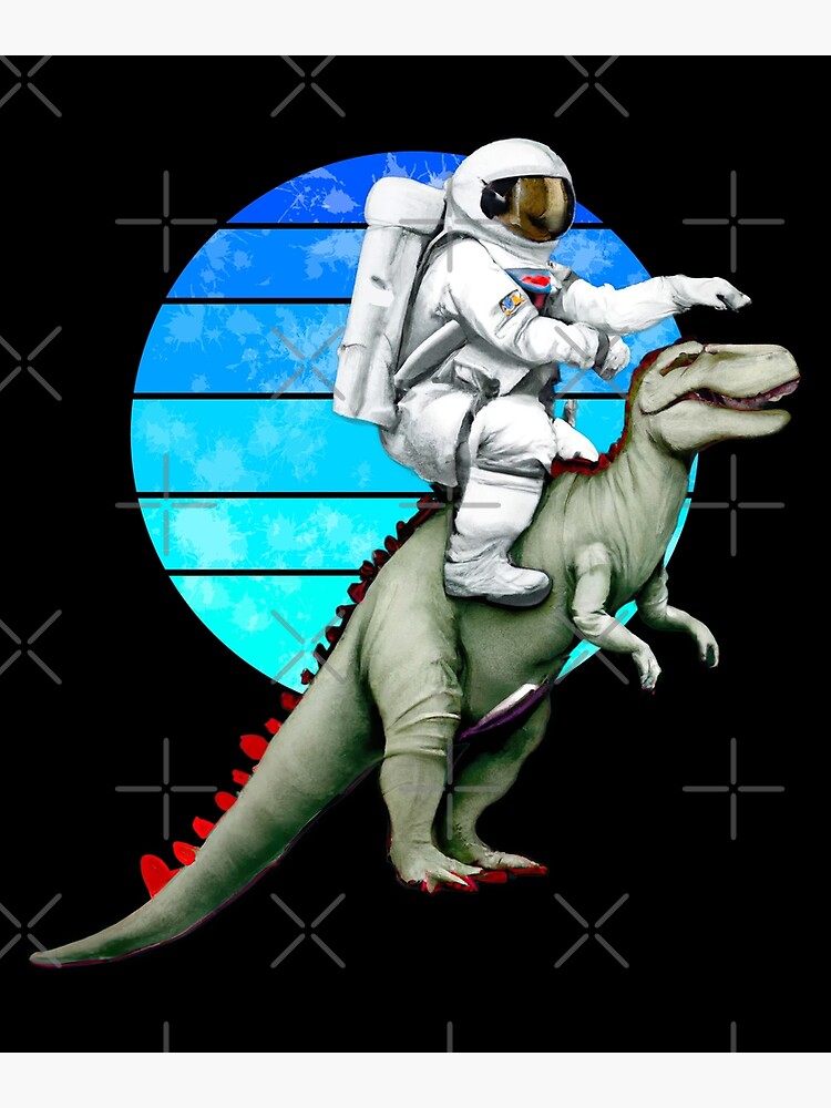 "Astronaut rides a T-Rex" Poster for Sale by phys | Redbubble