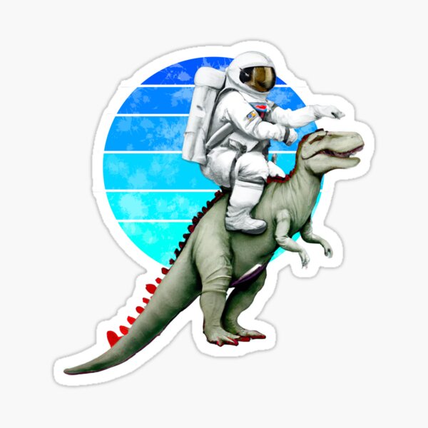 "Astronaut rides a T-Rex" Sticker for Sale by phys | Redbubble