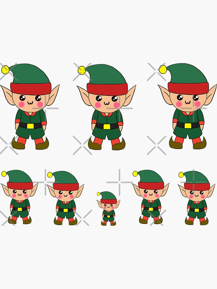 "Cute Elf (Sticker pack)" Sticker for Sale by Qvint | Redbubble