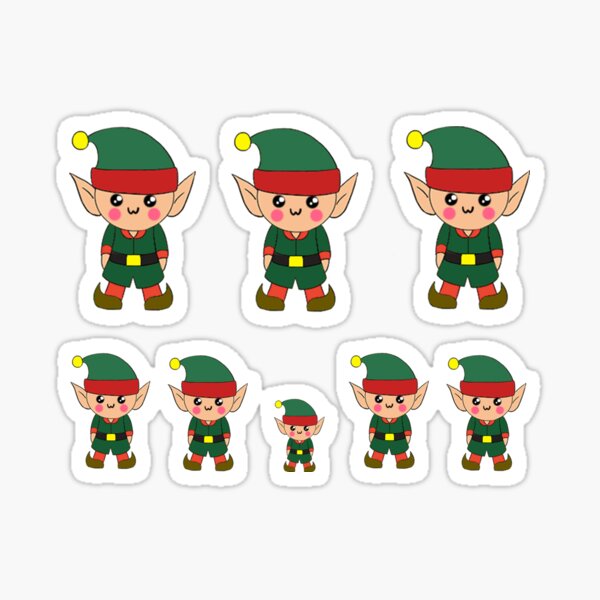 "Cute Elf (Sticker pack)" Sticker for Sale by Qvint | Redbubble