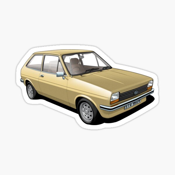 "Ford Fiesta Mk 1 in solar gold" Sticker for Sale by candc-retro ...