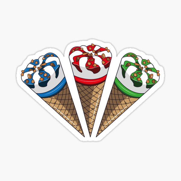 "Cornetto Trilogy Ice Cream" Sticker for Sale by Necronder | Redbubble
