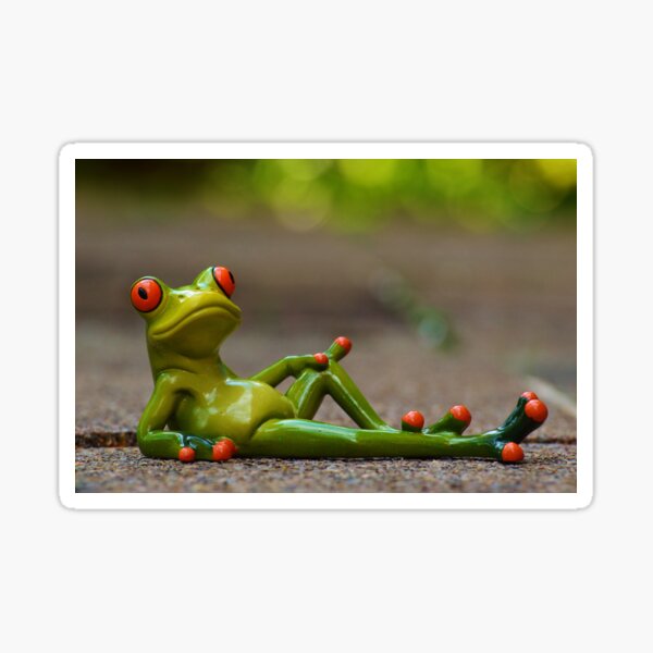 "Froggy Relax - Funny Frog Love Meme" Sticker for Sale by Homely-Prints ...