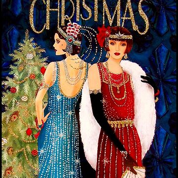 "FLAPPERS : Vintage With Christmas Tree Print" Art Board Print for Sale ...