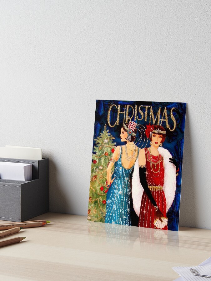 "FLAPPERS : Vintage With Christmas Tree Print" Art Board Print for Sale ...
