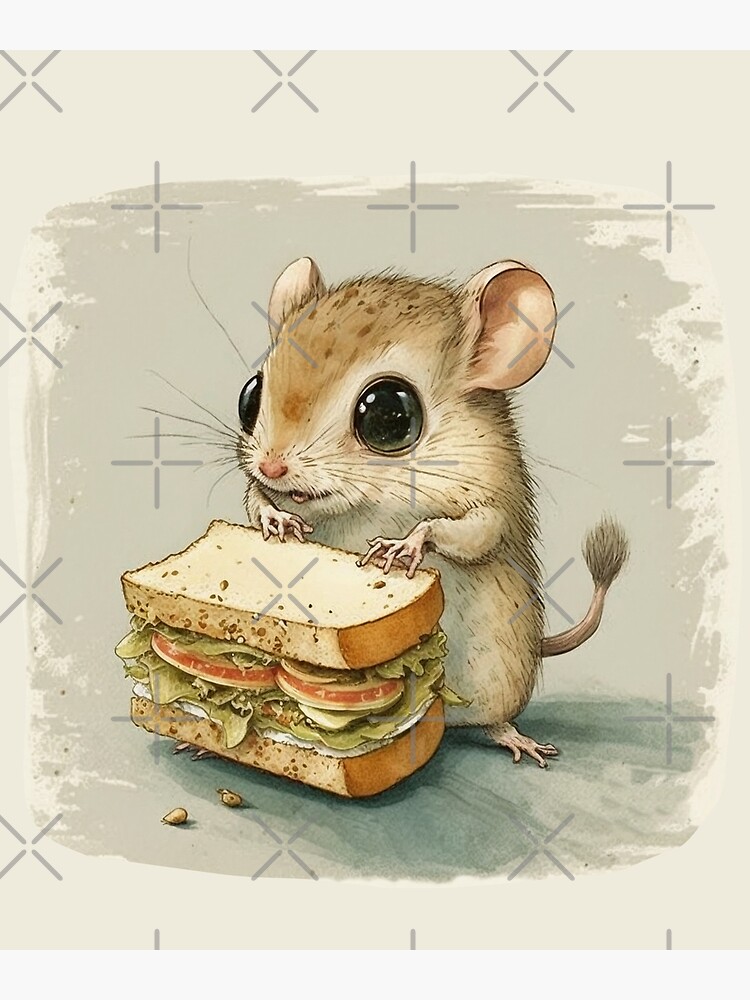 "Cute mouse eat a sandwich" Poster for Sale by badbug | Redbubble