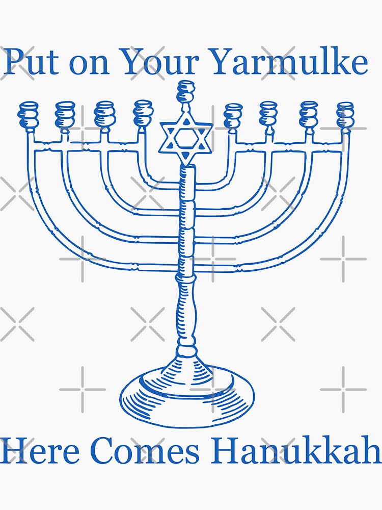 "Here Comes Hanukkah" Sticker for Sale by ObscureComic | Redbubble