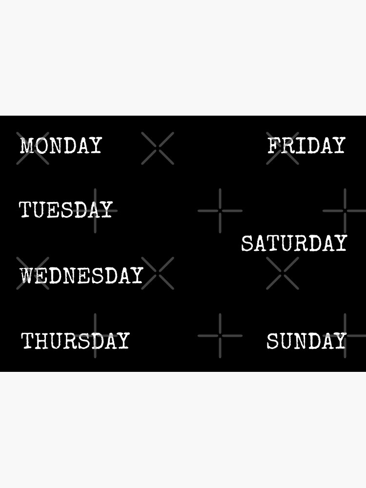 All Days Of The Week Set Poster For Sale By GoldTypo Redbubble all-days-of-the-week-set-poster-for-sale-by-goldtypo-redbubble