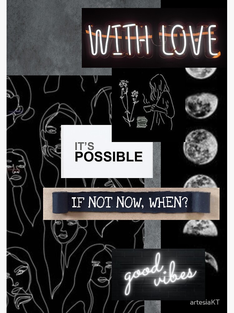 "Black aesthetic" Sticker for Sale by artesiaKT | Redbubble