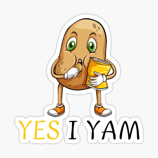"YES I YAM" Sticker for Sale by warmbubble | Redbubble