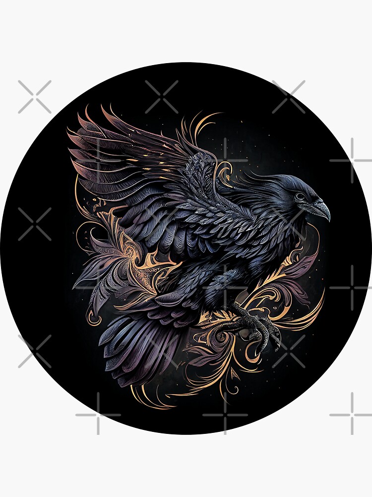 "Raven that flies" Sticker for Sale by badbug | Redbubble