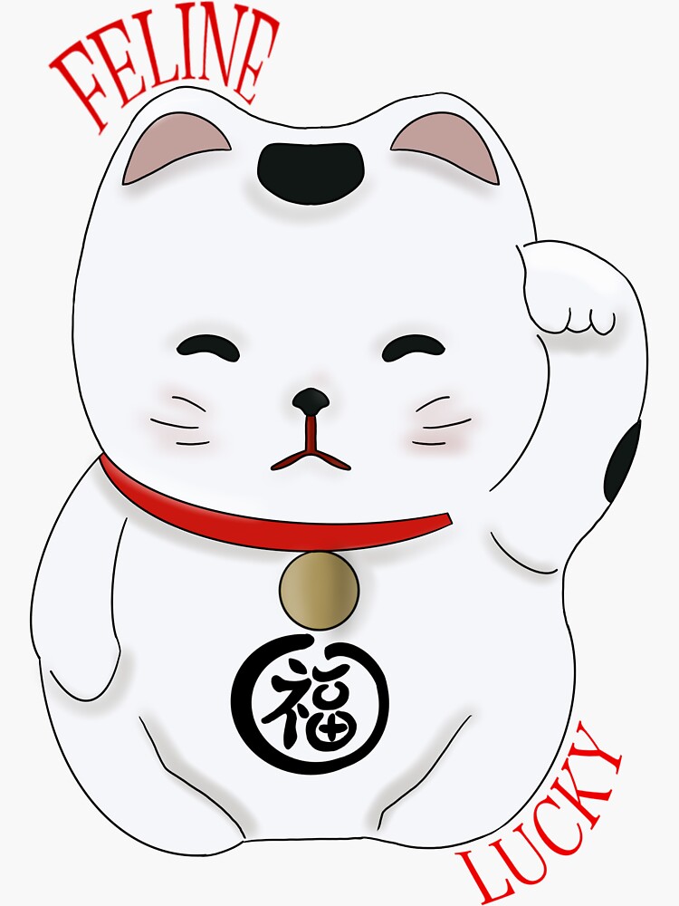 "FELINE LUCKY" Sticker for Sale by HirokiNakaya | Redbubble