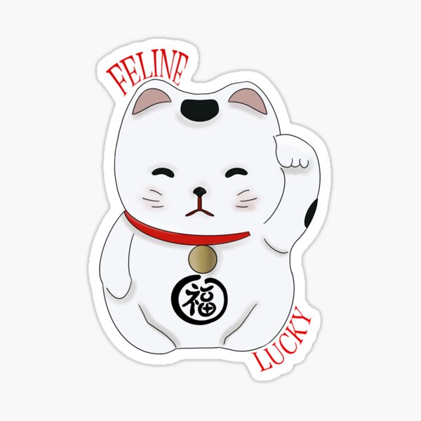 "FELINE LUCKY" Sticker for Sale by HirokiNakaya | Redbubble