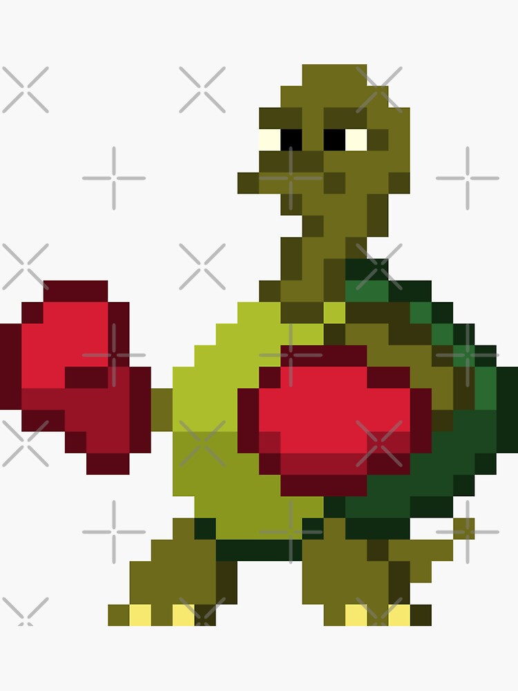 "Boxing Turtle Pixel Art" Sticker for Sale by kingroy | Redbubble