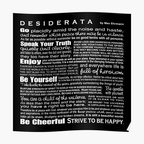 Desiderata Gifts & Merchandise | Redbubble