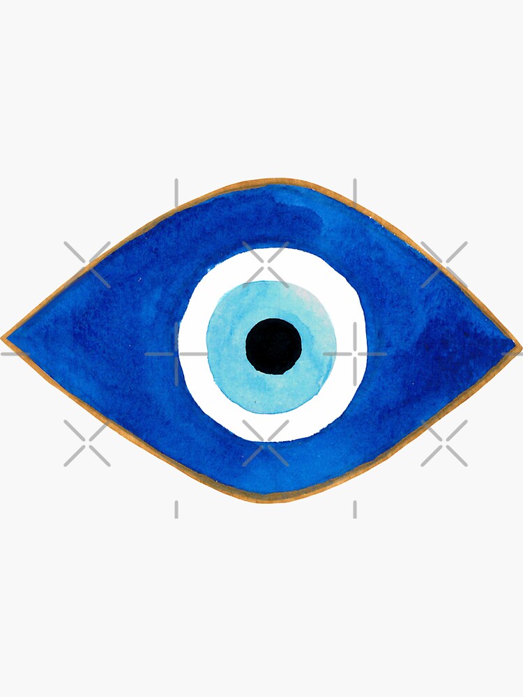 "EVIL EYE-turkish nazar (black)" Sticker by BEATRIZ ABAITUA | Redbubble