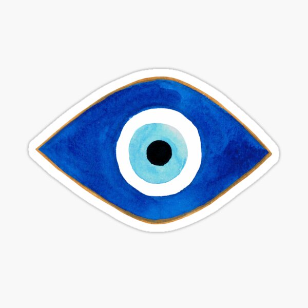 "EVIL EYE-turkish nazar (black)" Sticker by BEATRIZ ABAITUA | Redbubble