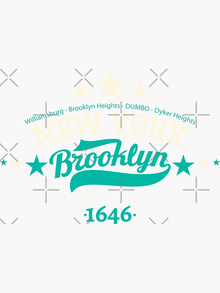"New York Brooklyn, Brooklyn lettering, Brooklyn logo" Sticker for Sale ...