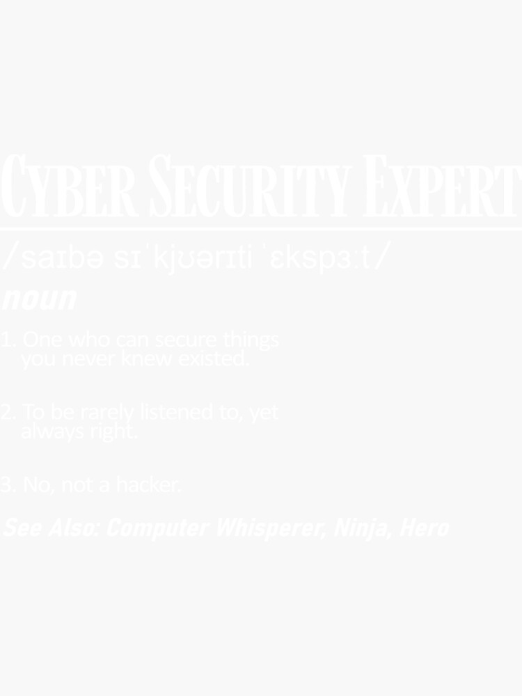 Cybersecurity Exprert Sticker For Sale By Smmbyv Redbubble 