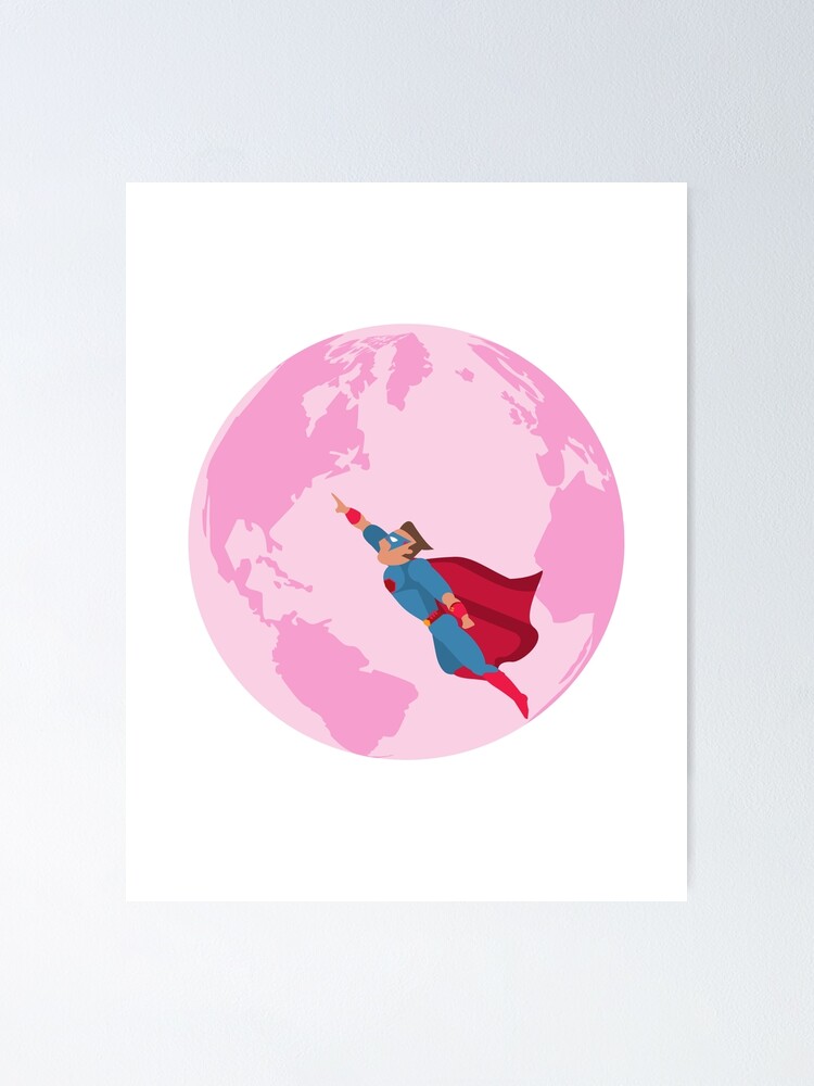 "Superman in the pink world." Poster for Sale by agnemarc | Redbubble