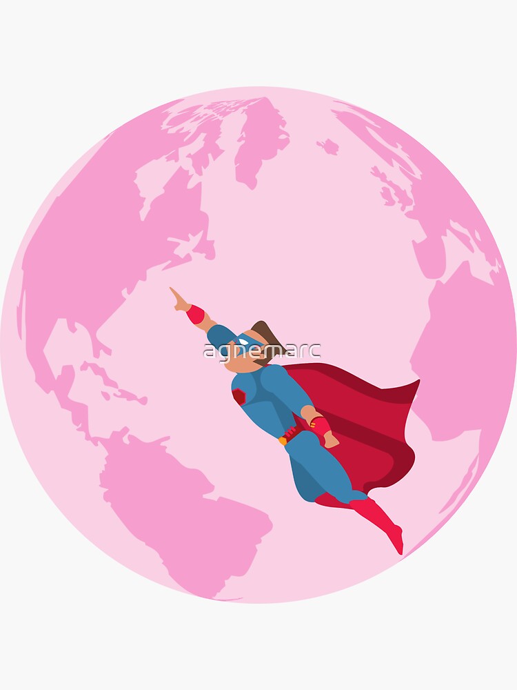 "Superman in the pink world." Sticker for Sale by agnemarc | Redbubble