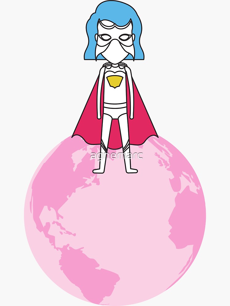 "Superman on the pink world." Sticker for Sale by agnemarc | Redbubble
