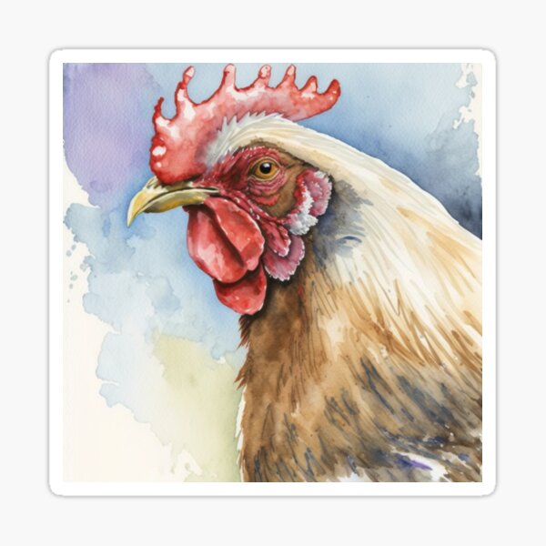 "Water colour hen" Sticker for Sale by BloodRubyz | Redbubble