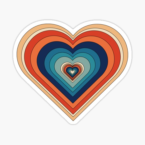 "Heart Retro" Sticker for Sale by Allisheyon17 | Redbubble