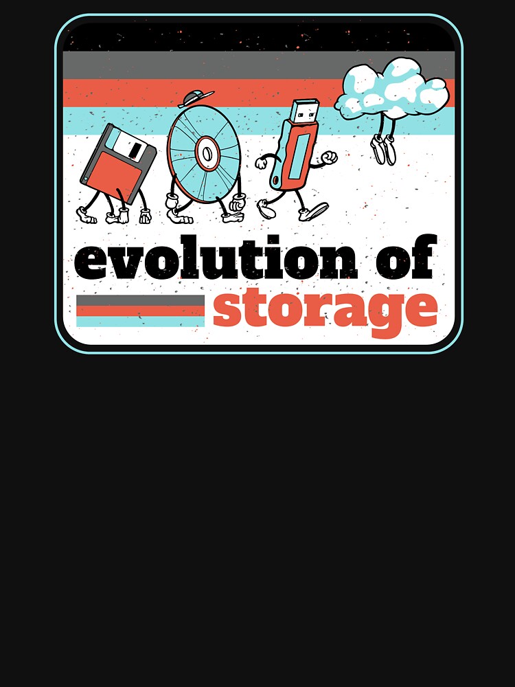 "Evolution Of Storage Vintage Floppy Disc" T-shirt for Sale by ...