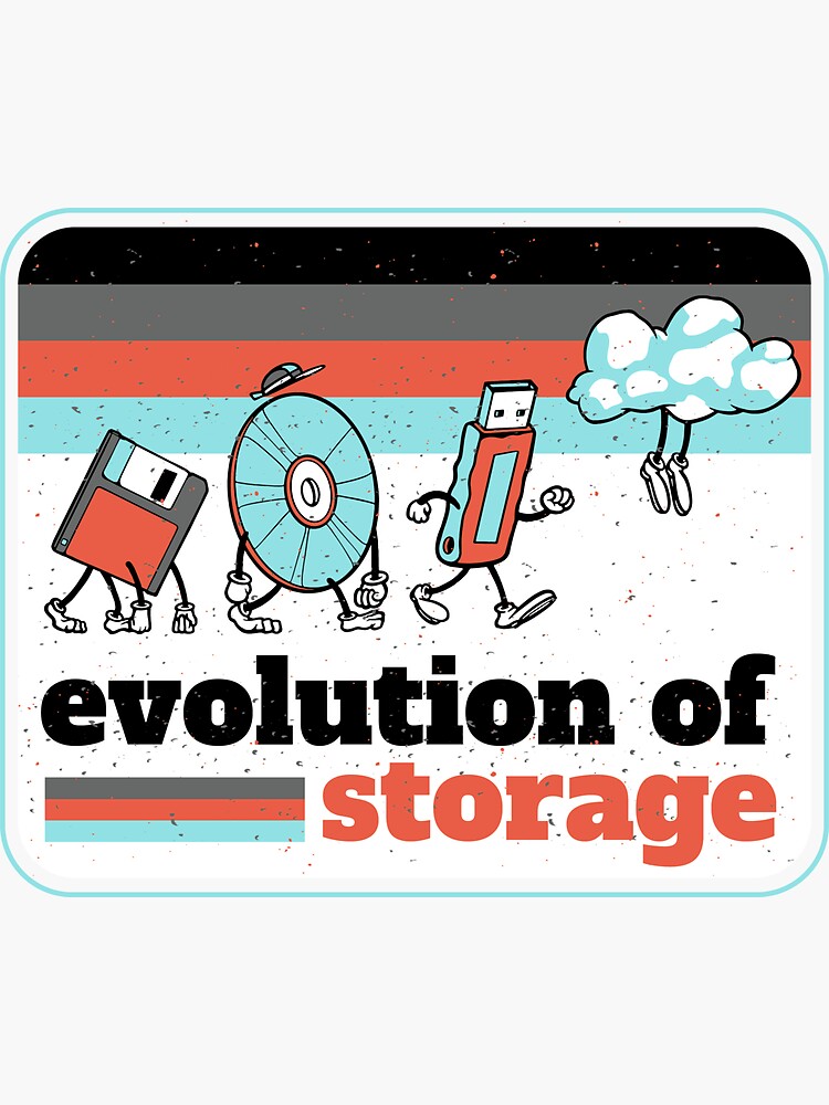 "Evolution Of Storage Vintage Floppy Disc" Sticker for Sale by ...