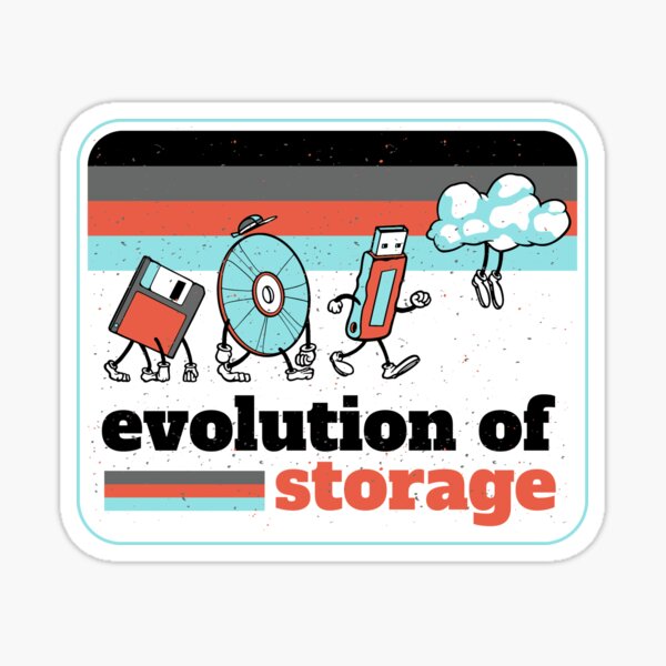 "Evolution Of Storage Vintage Floppy Disc" Sticker for Sale by ...