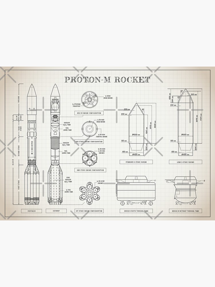 "Proton-M Rocket (Light Ivory Version)" Sticker for Sale by BGALAXY ...