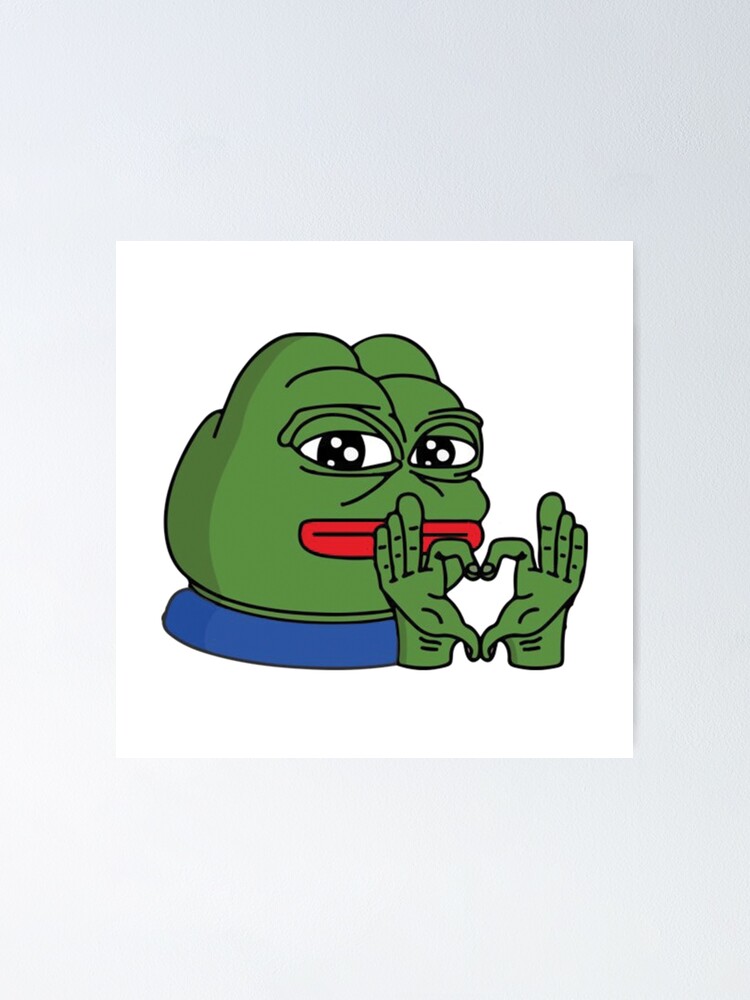 "Heart sign Pepe the Frog - Meme" Poster for Sale by PepeAndFrens ...