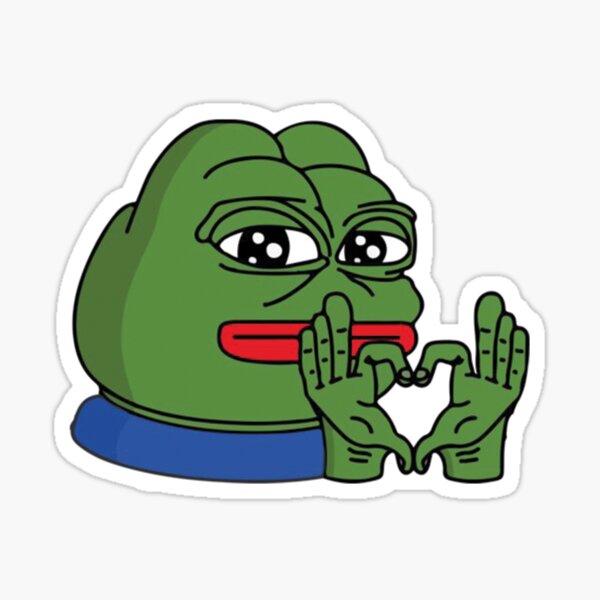 "Heart sign Pepe the Frog - Meme" Sticker for Sale by PepeAndFrens ...