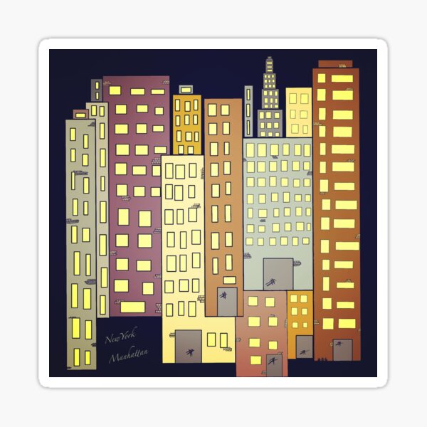"New York Manhattan " Sticker for Sale by sbolotagomes | Redbubble