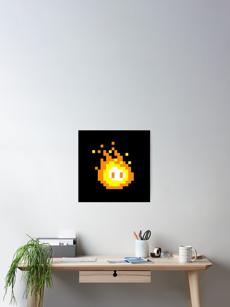 "8-Bit Fireball" Poster for Sale by CasualBiscuits | Redbubble