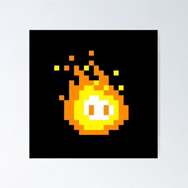 "8-Bit Fireball" Poster for Sale by CasualBiscuits | Redbubble