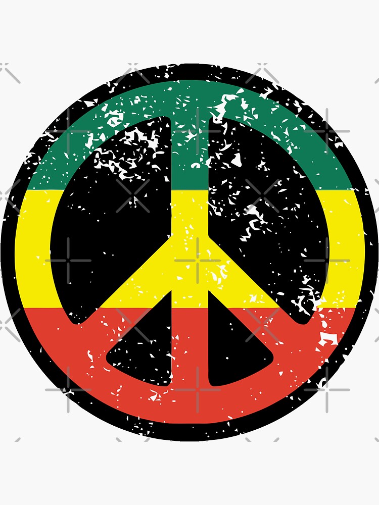 "RASTA PEACE SIGN" Sticker for Sale by BobbyG305 | Redbubble