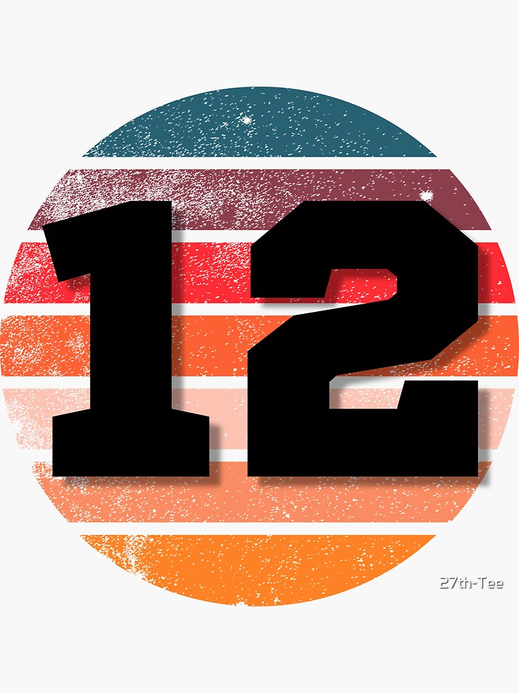 "12 Number Vintage Retro Sunset Twelve Years Old Boy Girl Teen Birthday ...