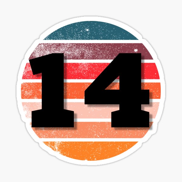 "14 Number Vintage Retro Sunset Forteen Years Old Boy Girl Teen ...