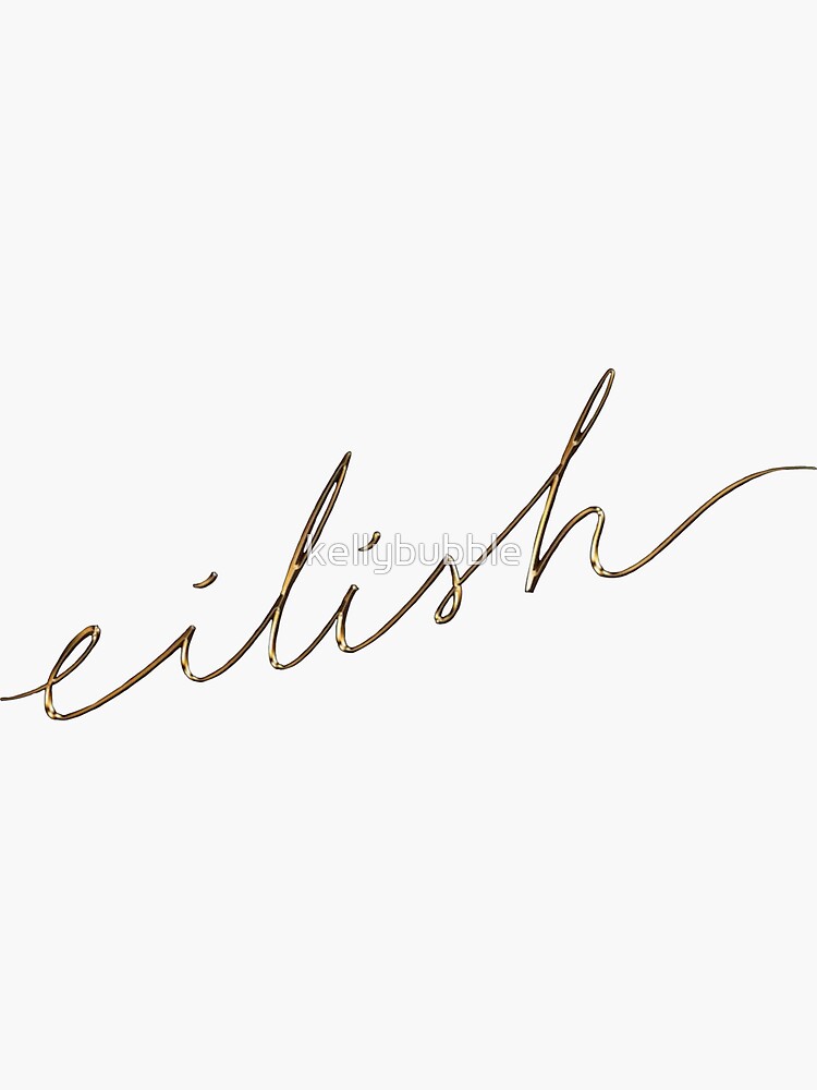 "eilish fragrances gold cursive" Sticker for Sale by kellybubble ...